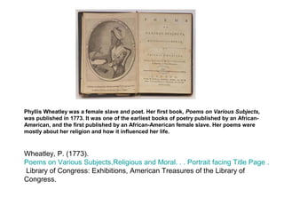 Phillis Wheatley | PPT