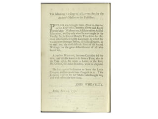 Phillis Wheatley | PPT