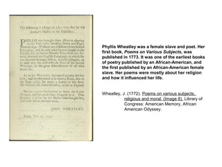 Phillis Wheatley | PPT