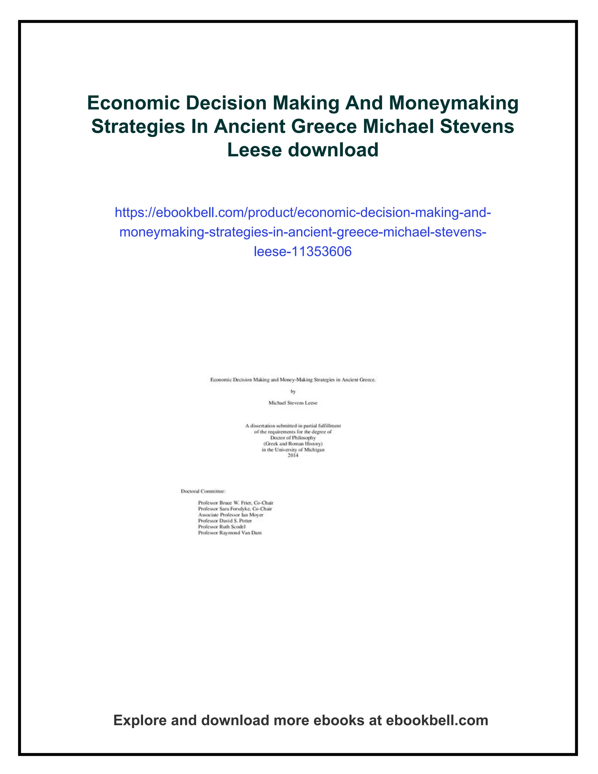 Economic Decision Making And Moneymaking Strategies In Ancient Greece ...