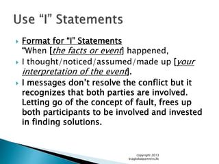 Understanding and Managing Conflict DynamicsSpte 17 2011 | PPTX