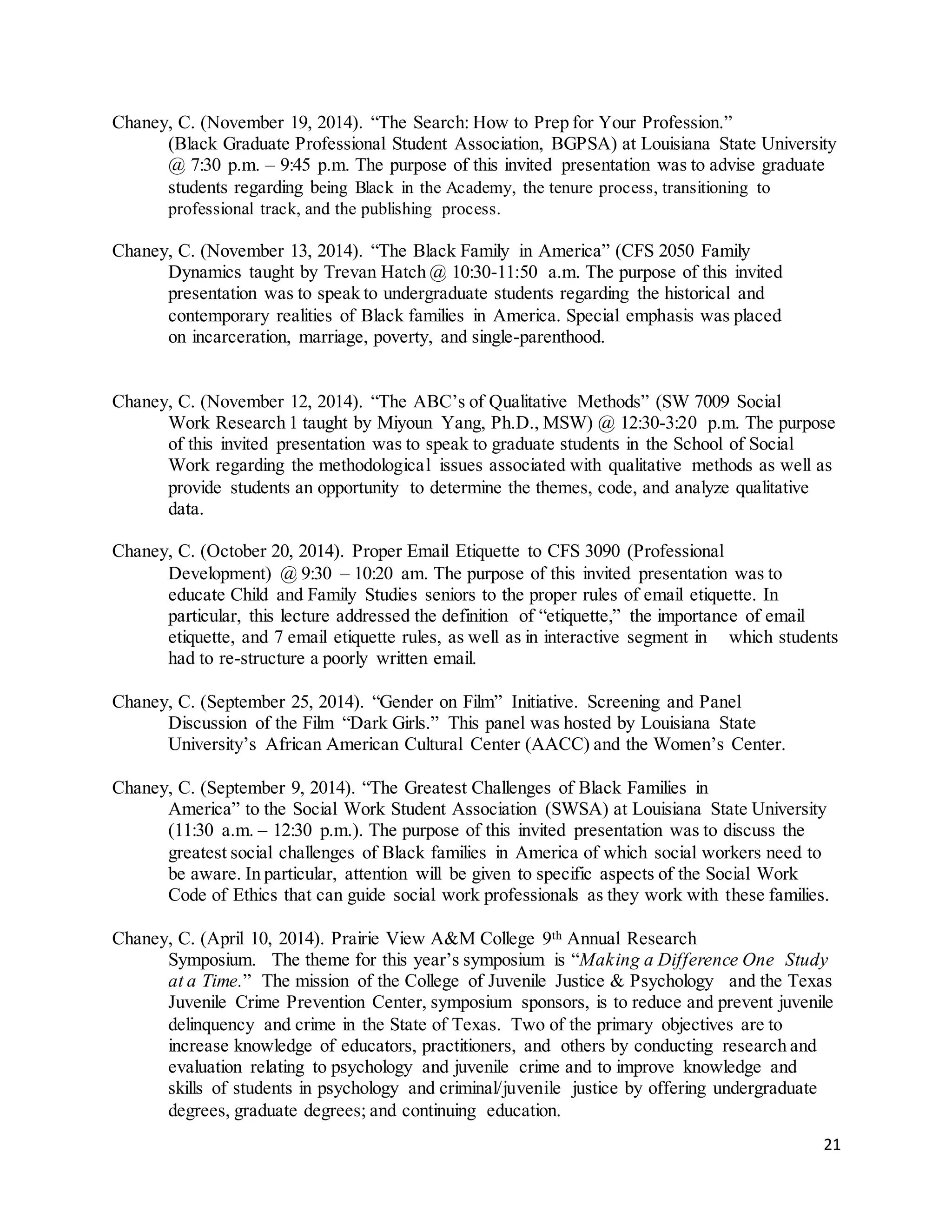 Cassandra Chaney Vita - (Fall 2016) | PDF