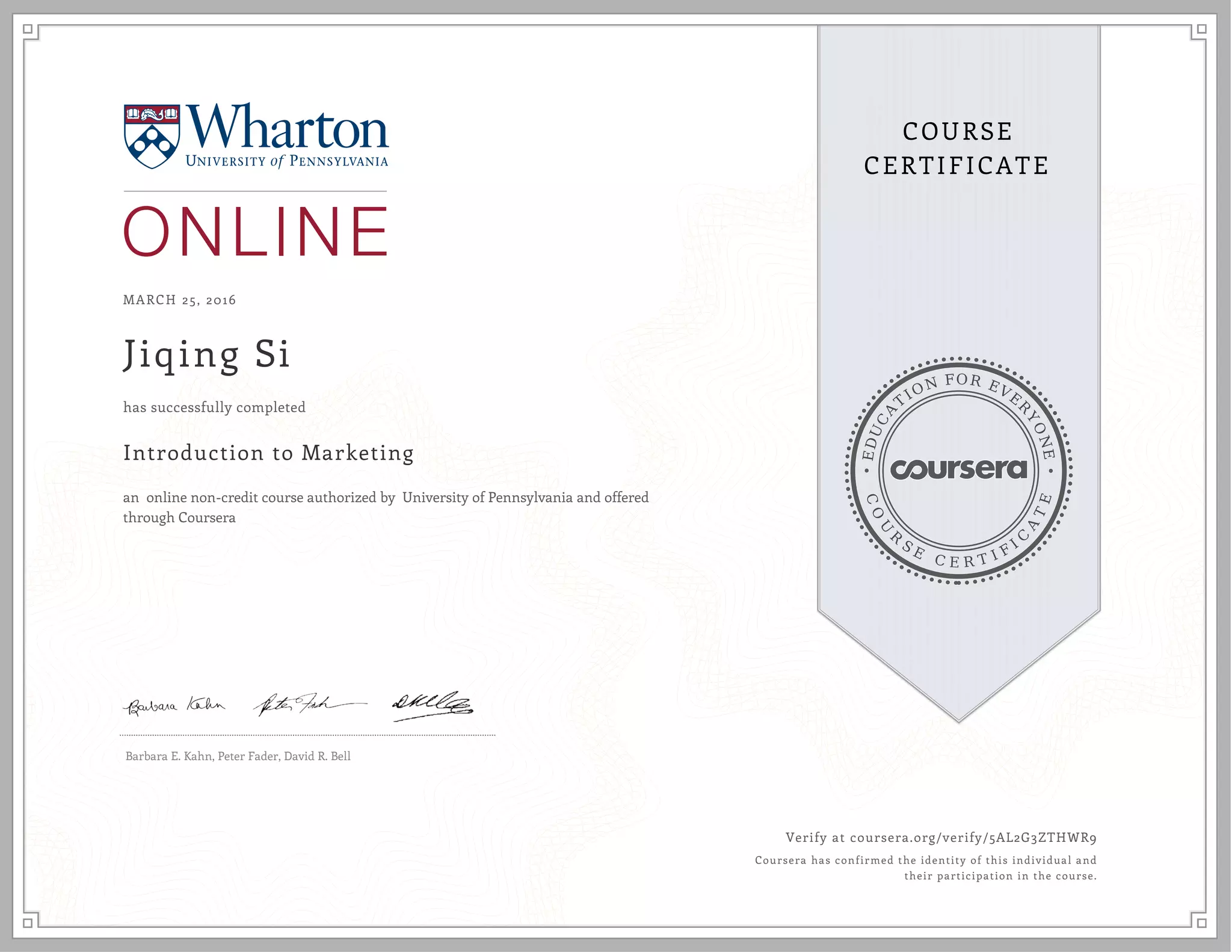 Coursera 5AL2G3ZTHWR9 | PDF