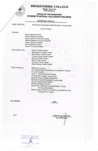 college TOR,RLE & Diploma | PDF | College Education | Education