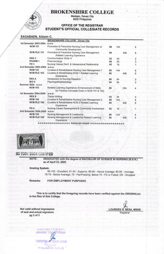 college TOR,RLE & Diploma | PDF | College Education | Education