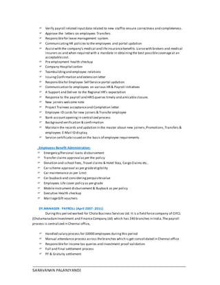 Profile of Saravanan. | DOCX