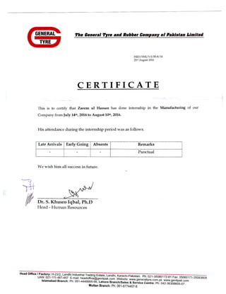 Intership Certificate | PDF