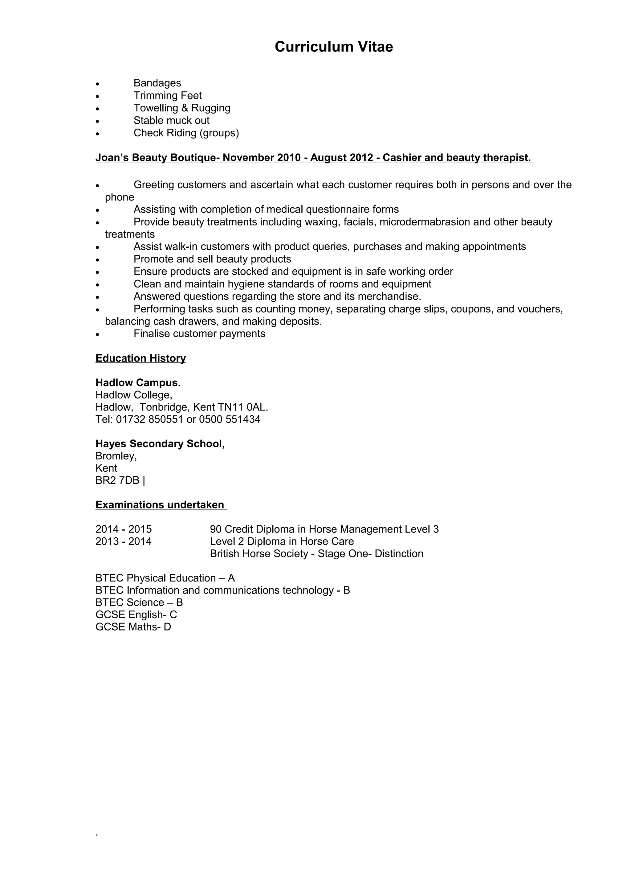 Laura Hammond CV v3 | DOC | Email | Internet