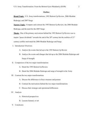 US Army Transformations - H100 | PDF