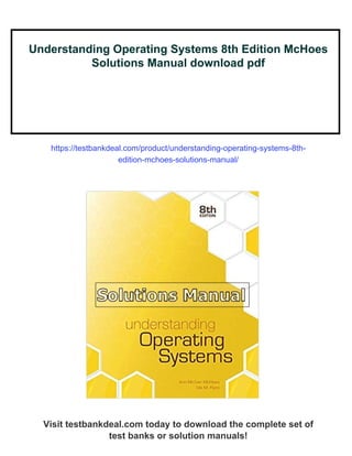 Understanding Operating Systems 8th Edition McHoes Solutions Manual | PDF