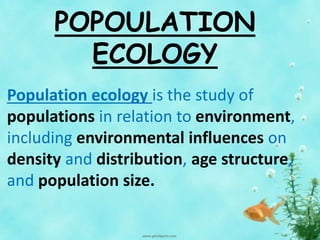 UNIT 3 POPULATION ECOLOGY (1) | PPTX