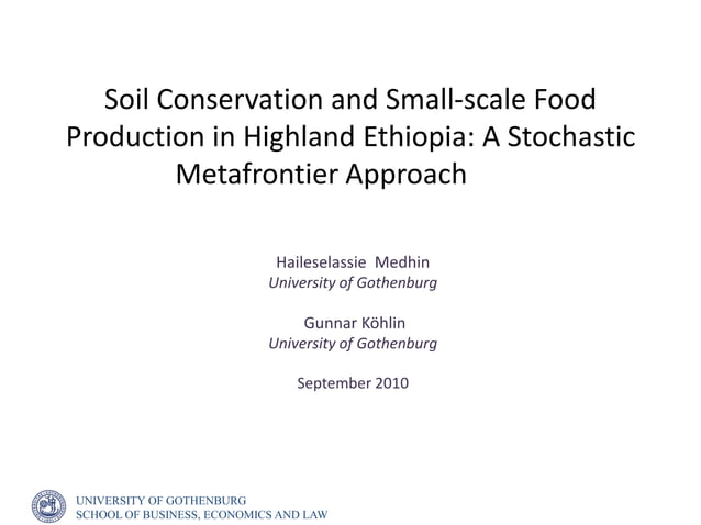 Soil Conservation and Small-scale Food Production in Highland Ethiopia ...