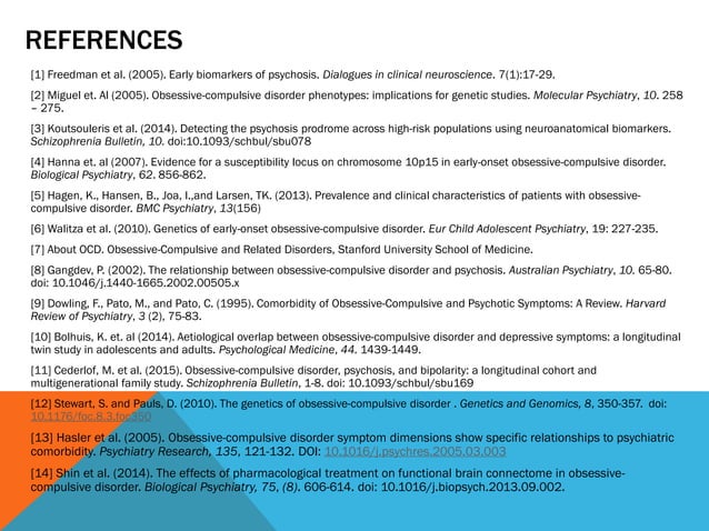 Sarah_Project_OCD Early Biomarkers_8.3.16_SO | PDF