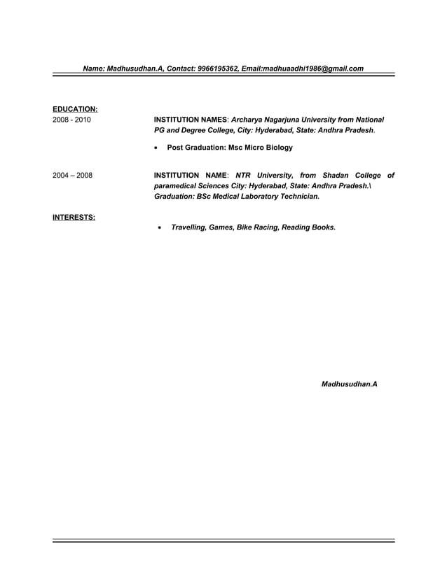 Madhu CV | DOC