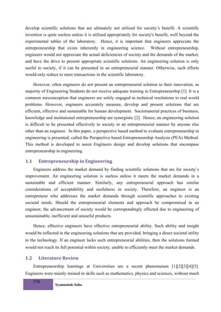 PEA Analysis: A Perspective Approach to Entrepreneurship Analysis in ...