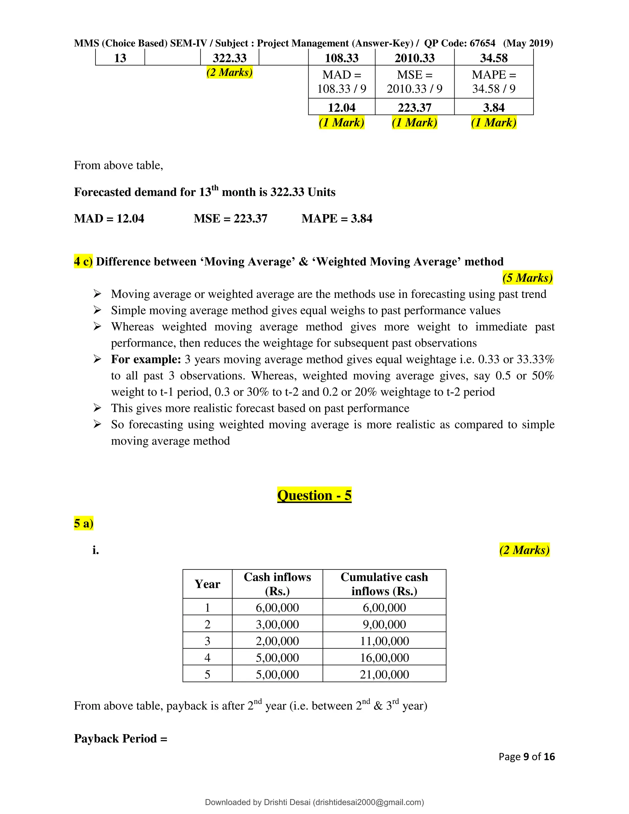 56901 Project Management May 2019 Question Paper and Answer Keys.pdf