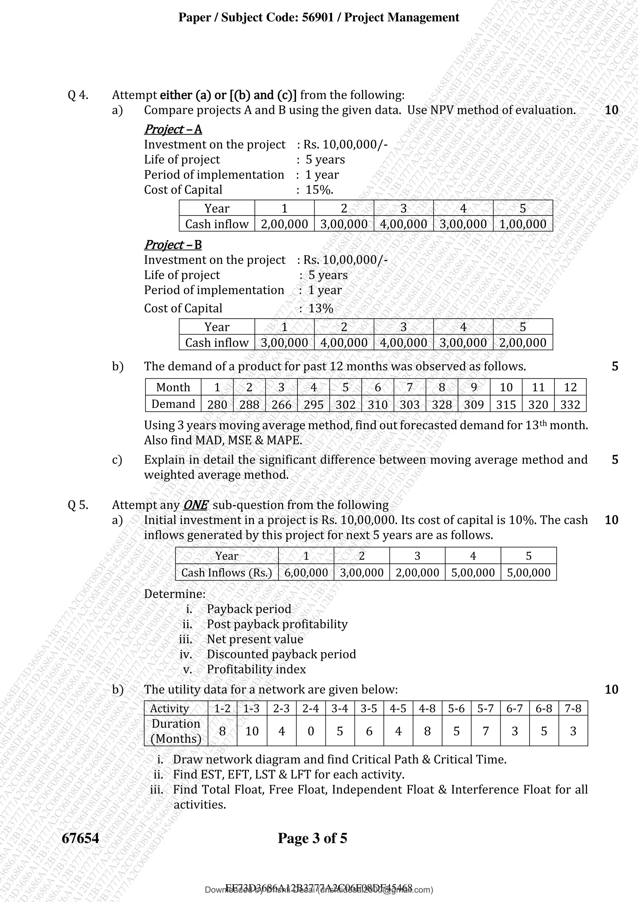 56901 Project Management May 2019 Question Paper and Answer Keys.pdf