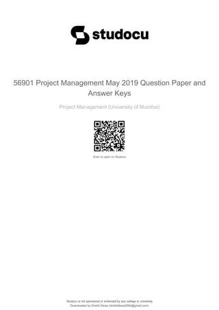 56901 Project Management May 2019 Question Paper and Answer Keys.pdf