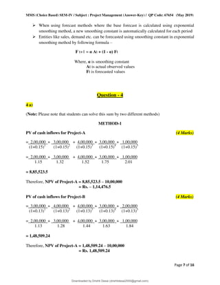 56901 Project Management May 2019 Question Paper and Answer Keys.pdf