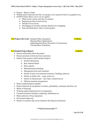 56901 Project Management May 2019 Question Paper and Answer Keys.pdf