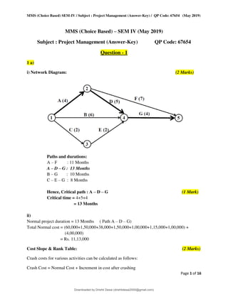 56901 Project Management May 2019 Question Paper and Answer Keys.pdf