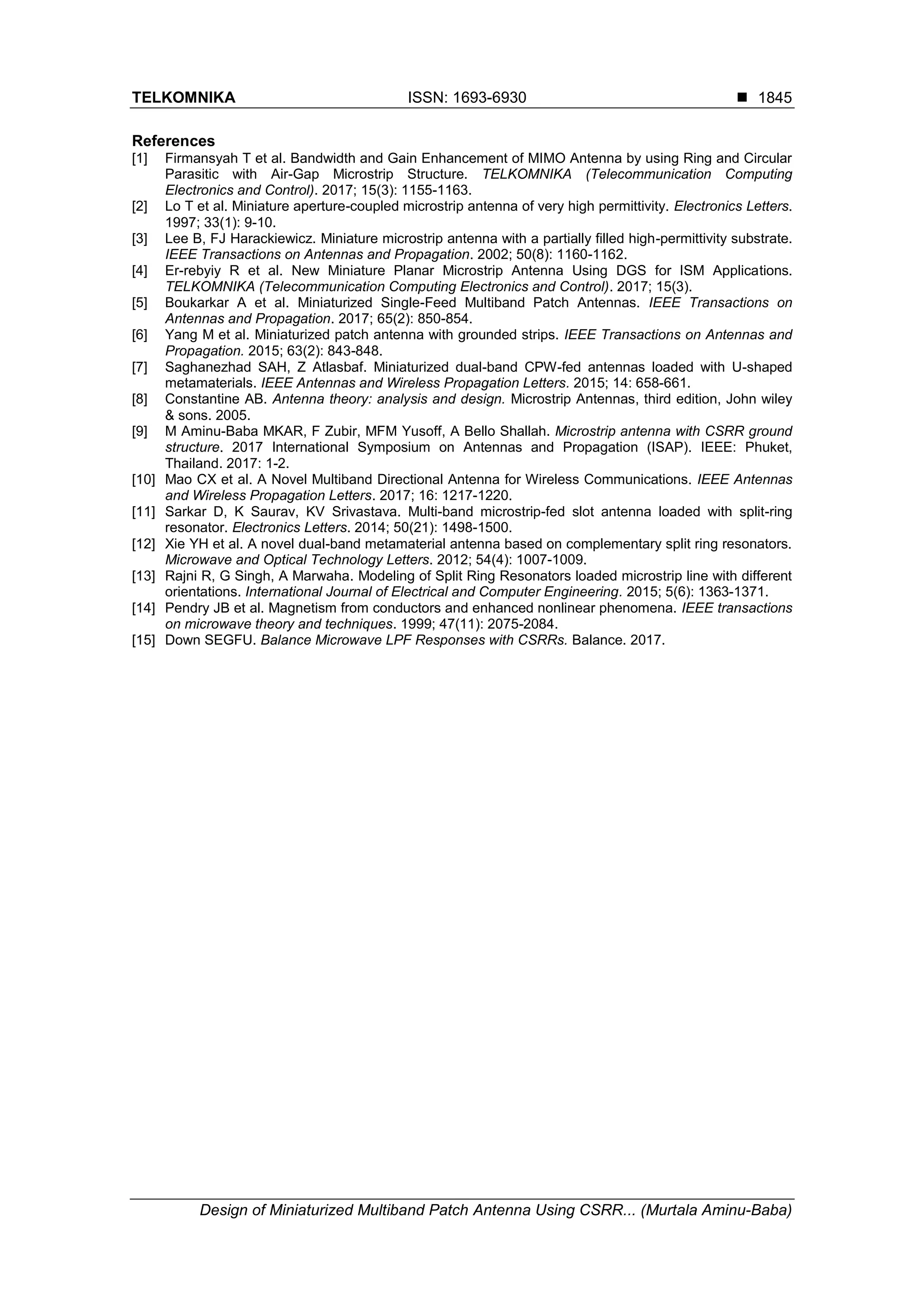 Design of Miniaturized Multiband Patch Antenna Using CSRR for WLAN ...