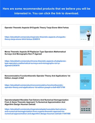 Operator Theoretic Aspects Of Ergodic Theory First Edition Tanja Eisner | PDF