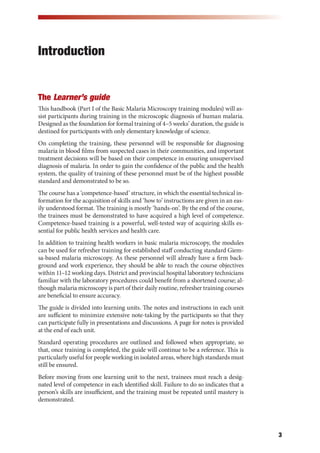 Basic Malaria Microscopy Learner s guide World Health Organization | PDF