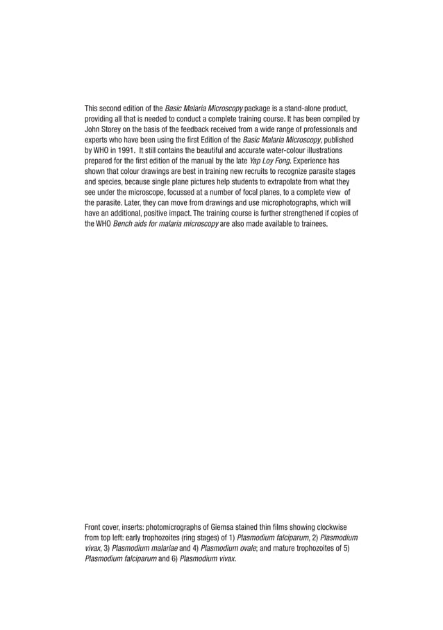 Basic Malaria Microscopy Learner s guide World Health Organization | PDF