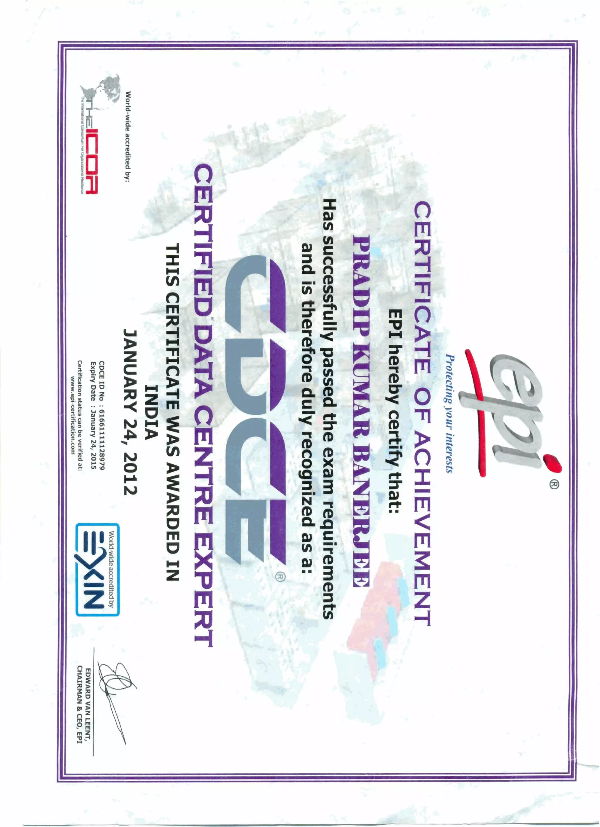 CDCE Certificate of P K Banerjee.PDF