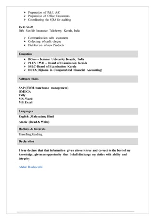 Abdul_Rasheed_CV | PDF