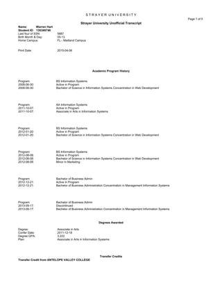 Hart, Warren_Unofficial Transcript | PDF