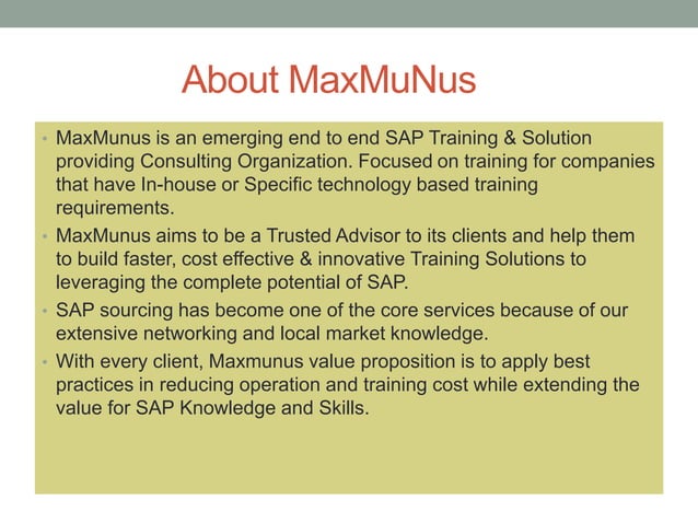 Company Profile - MaxMuNus | PPT