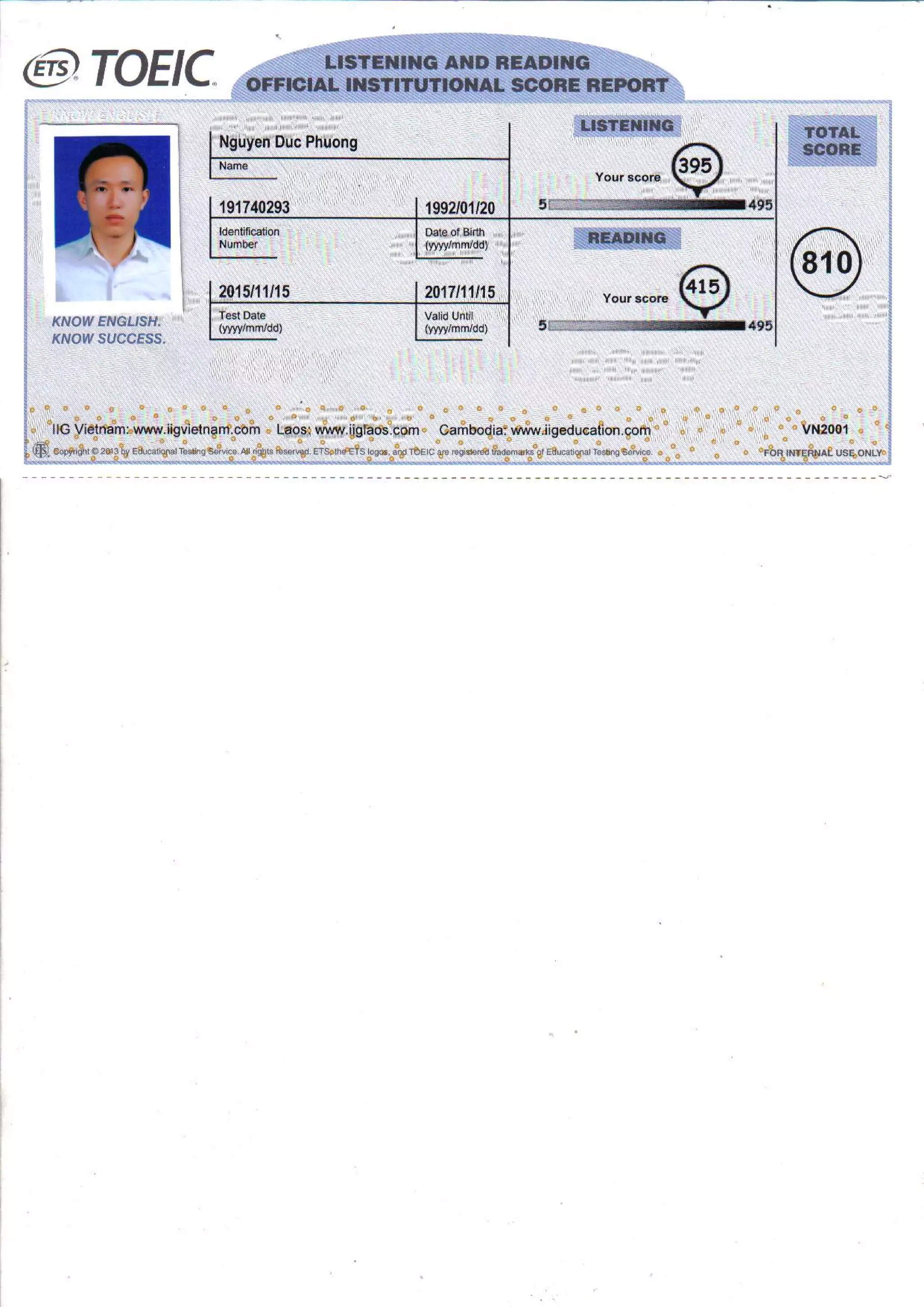 Toeic Score Report.compressed | PDF