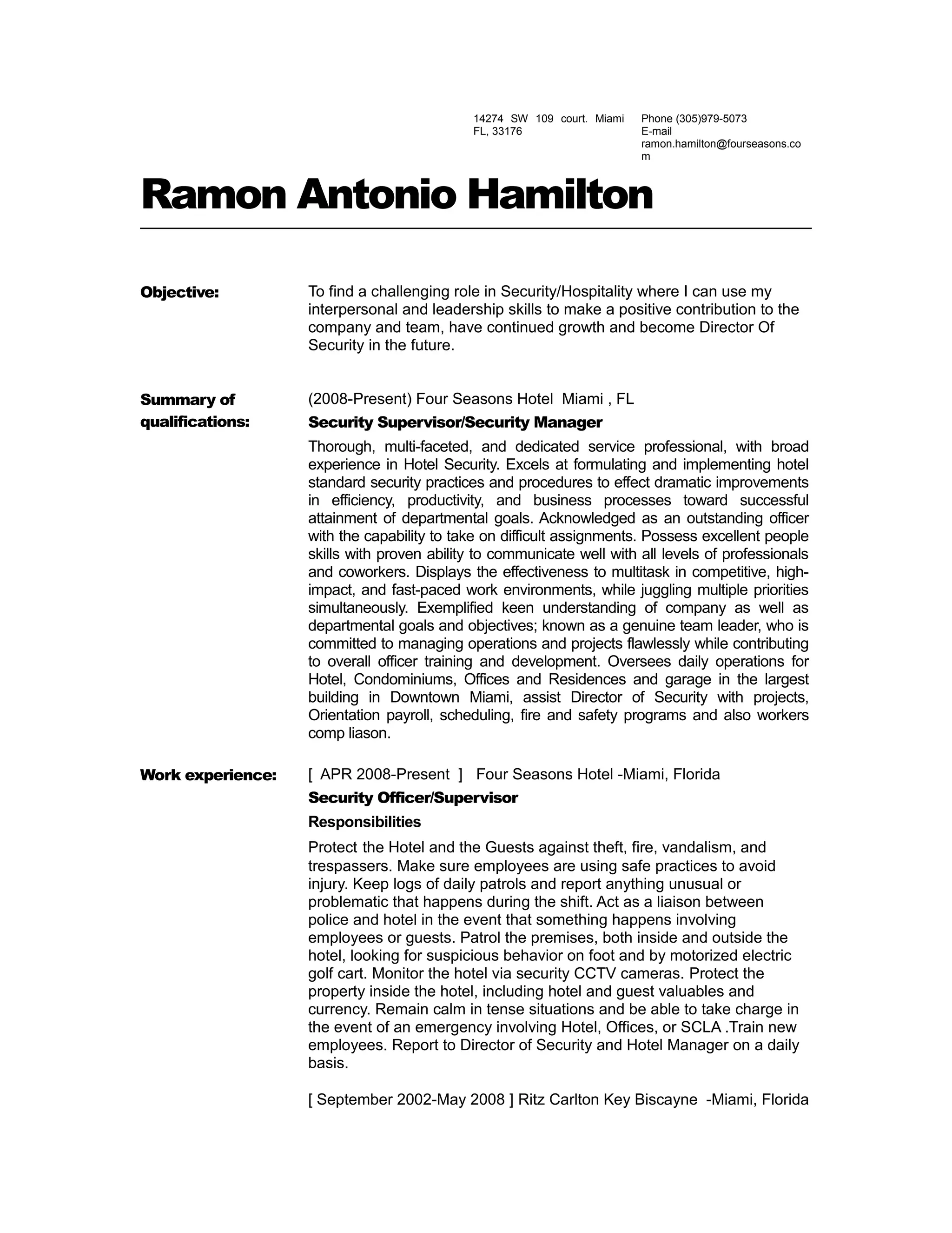 Ramon updated resume2 | DOC