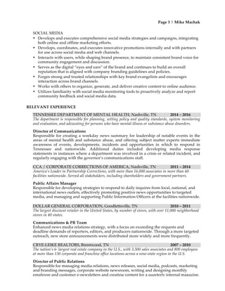 Resume.MikeMachak.9.2016 | Marketing and Advertising | Business