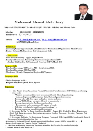 Mohamed ahmed -CV | DOC
