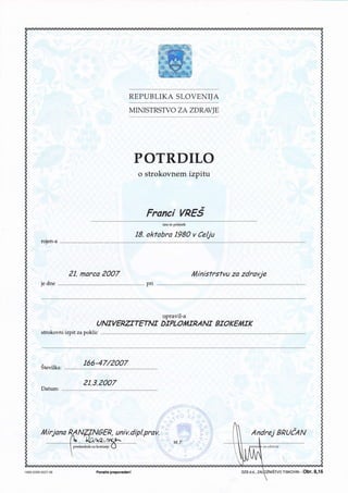 Potrdilo o strokovnem izpitu | PDF