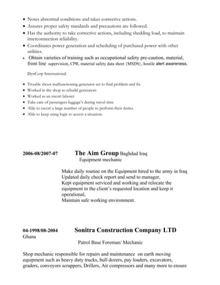 my resume dyncorp | DOC