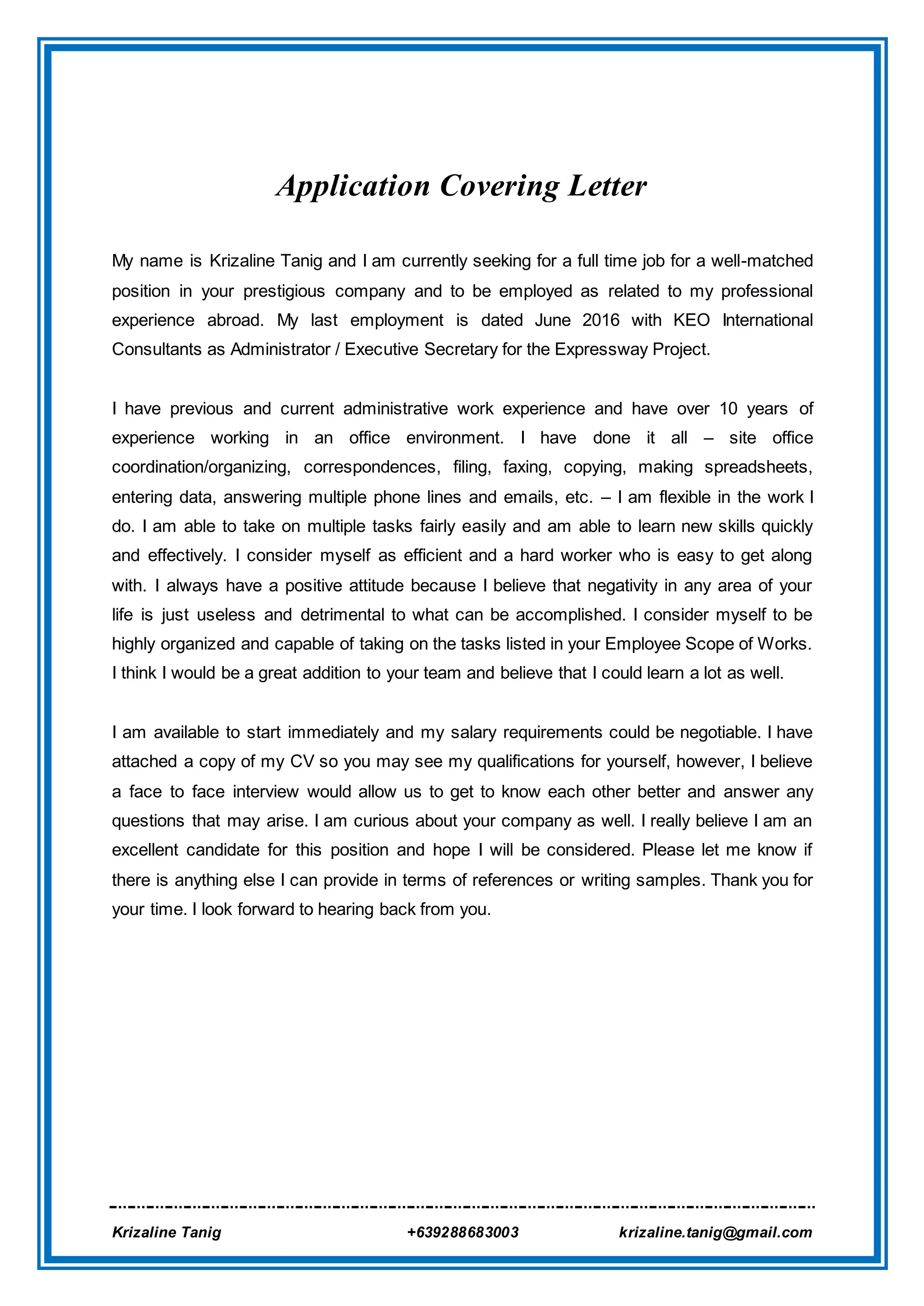 CV Application Letter 2016 | DOCX | Career Advice | Careers