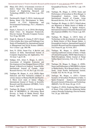 Analysis of Status and Performance of Smart City Mission in India An ...