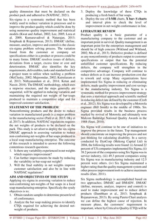 Applying Six Sigma in Assessing Variation to Reduce Non Conforming Net ...