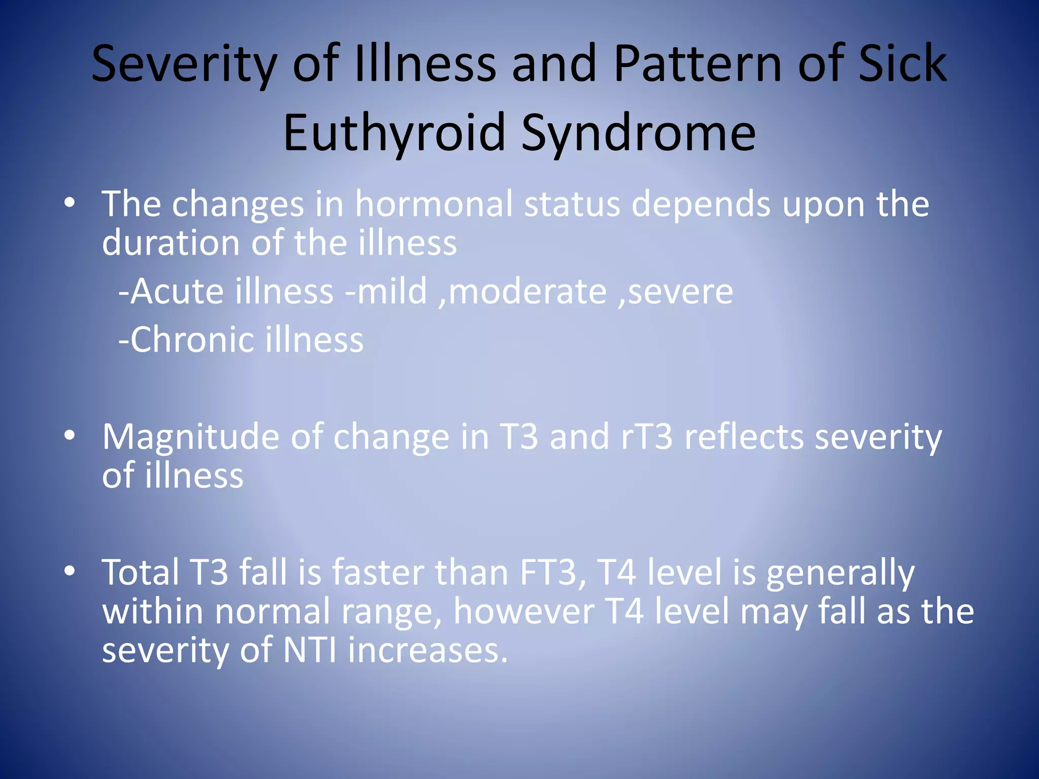 Sick euthyroid syndrome | PPTX