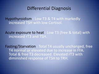 Sick euthyroid syndrome | PPTX