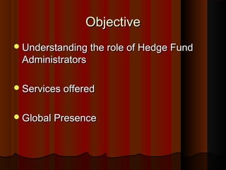 Hedge Fund Overview | PPT