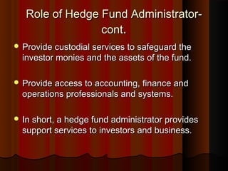 Hedge Fund Overview | PPT