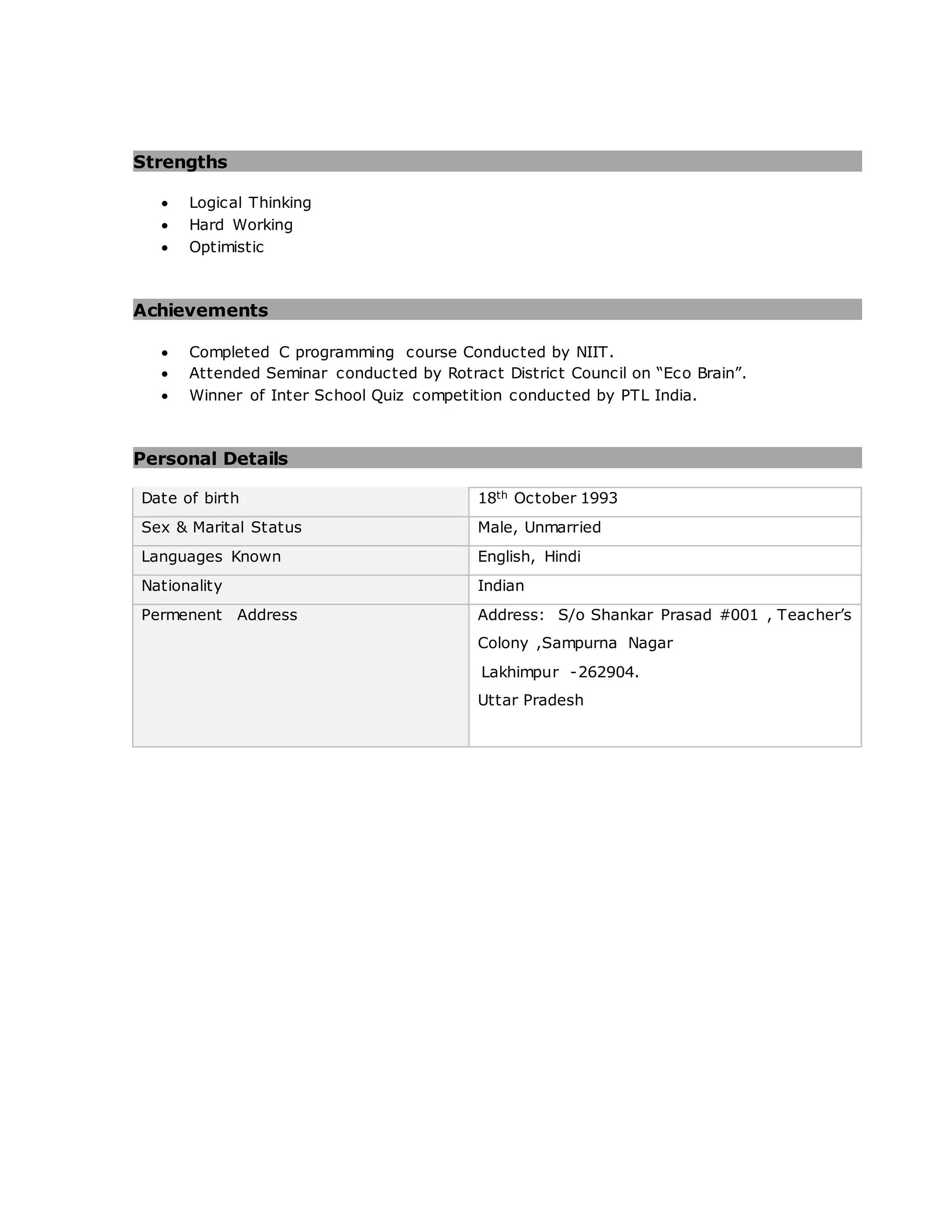 bechan resume (1) | PDF | Free Download