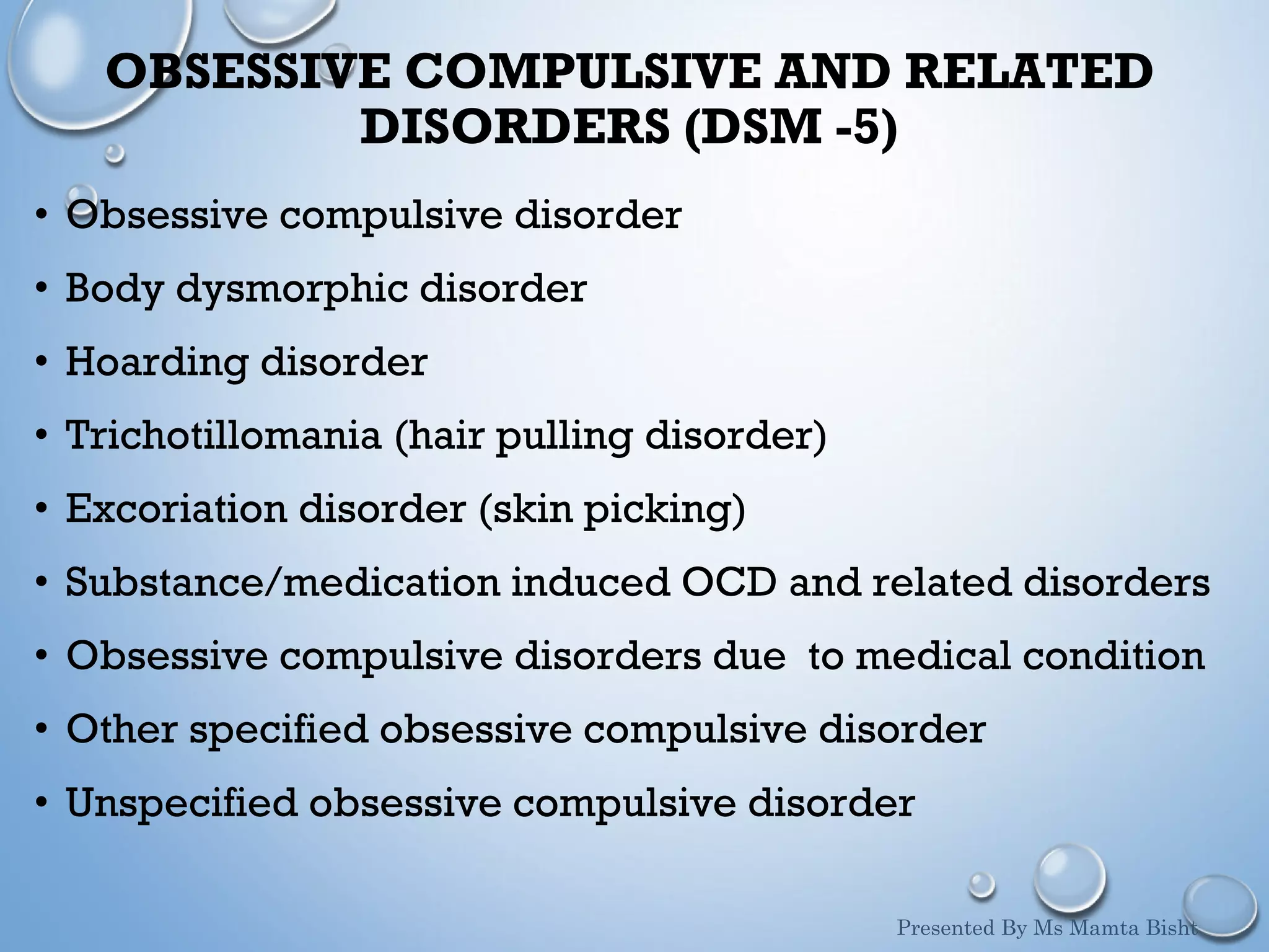 obsessive compulsive and related disorders (OCD) | PDF