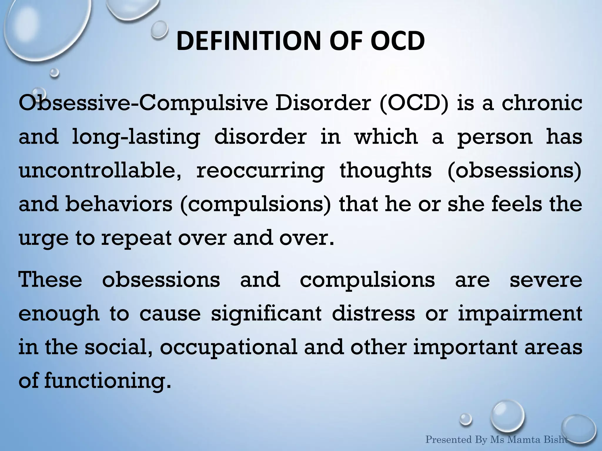 obsessive compulsive and related disorders (OCD) | PDF