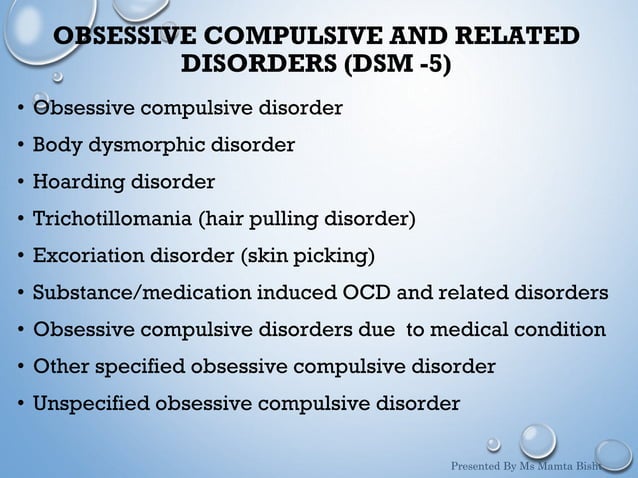 obsessive compulsive and related disorders (OCD) | PDF